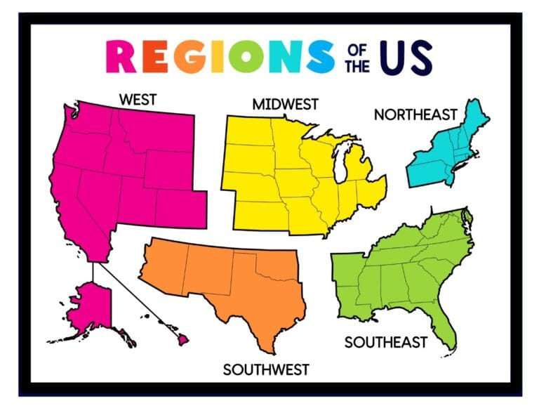 Five Regions of the United States Worksheets - Printable Templates Hub