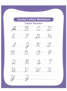 Cursive Alphabet Chart Printable - Printable Templates Hub