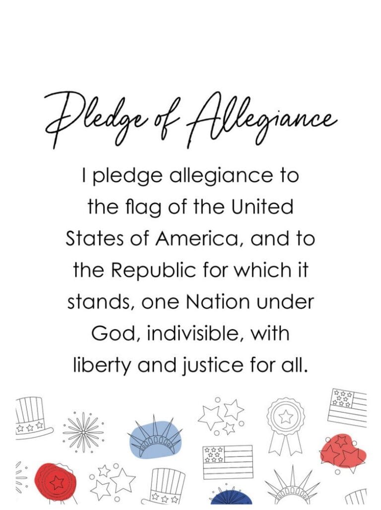 Pledge of Allegiance Words Printable - Printable Templates Hub