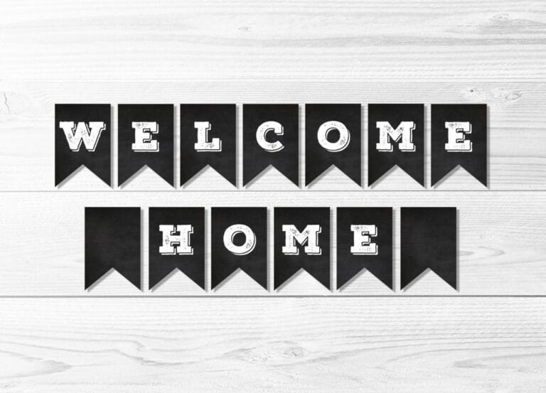 Welcome Home Banner Printable - Printable Templates Hub