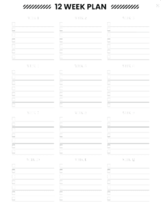 12 Week Year Planner Template - Printable Templates Hub