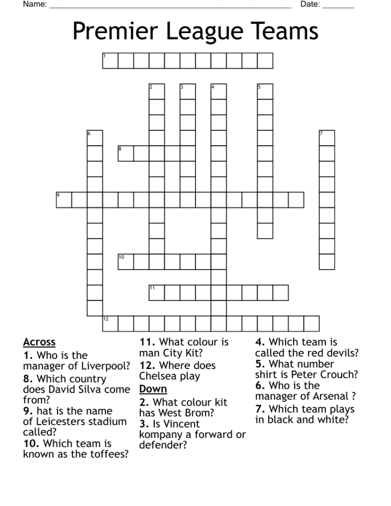 Premier Printable Crossword Puzzle - Printable Templates Hub