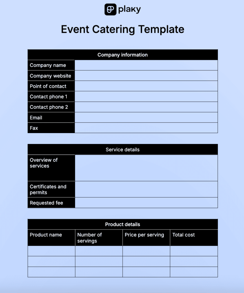 Catering Event Proposal Template Printable - Printable Templates Hub