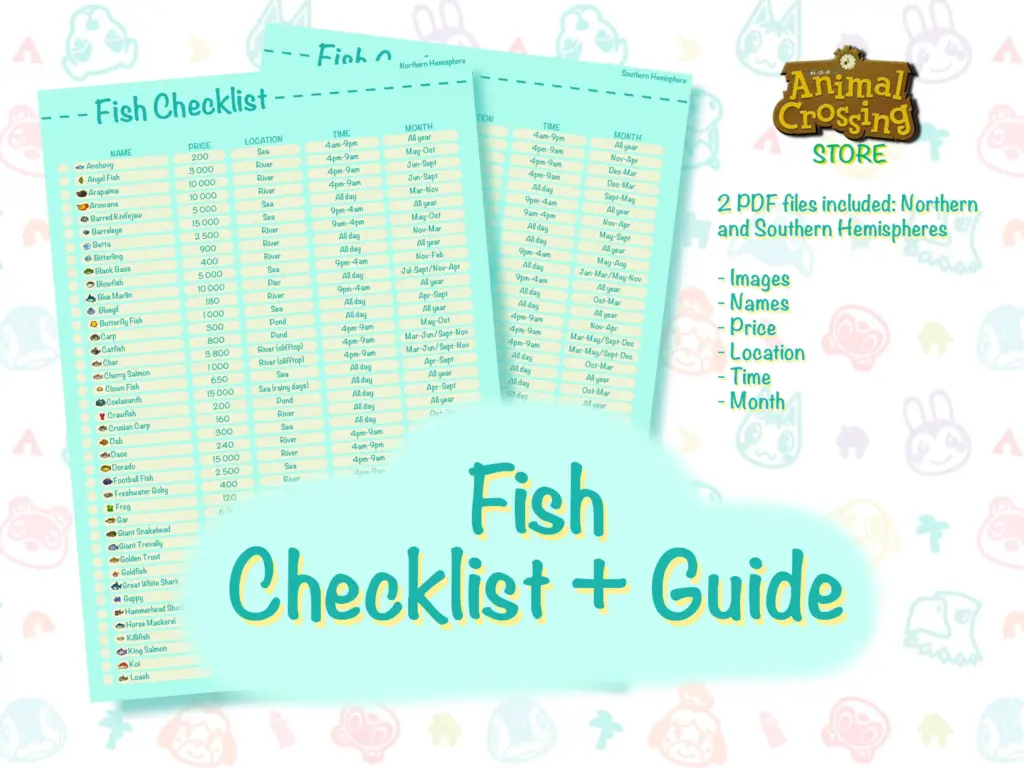 Animal Crossing Fish List By Month Printable - Printable Templates Hub