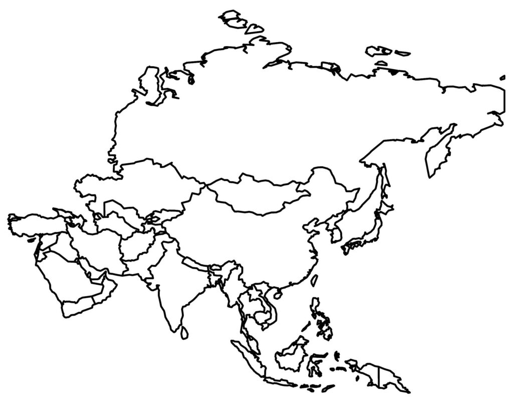 Asia Map Blank Printable - Printable Templates Hub