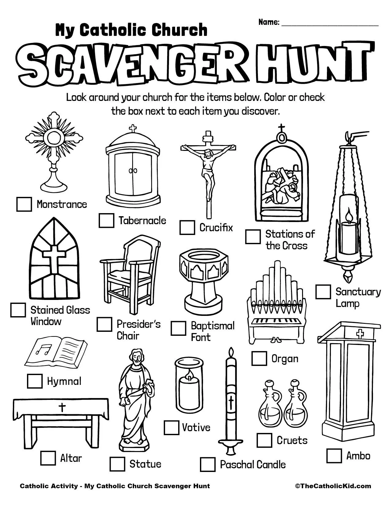 Church Scavenger Hunt Printable - Printable Templates Hub