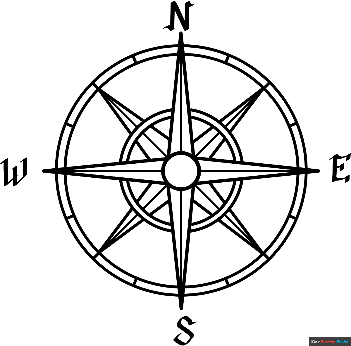 Compass Rose Printable - Printable Templates Hub
