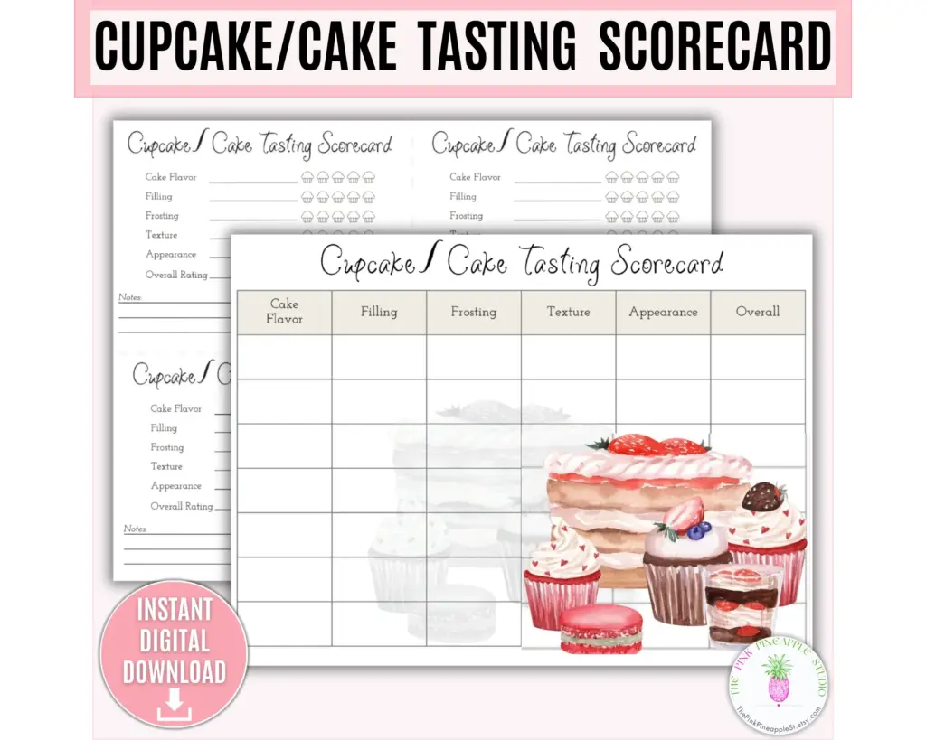 Cake Tasting Notes Sheet Printable - Printable Templates Hub