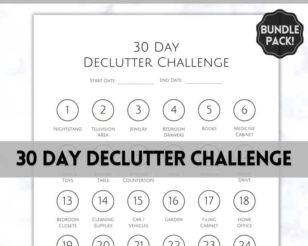 Decluttering Checklist 30 Days Printable - Printable Templates Hub