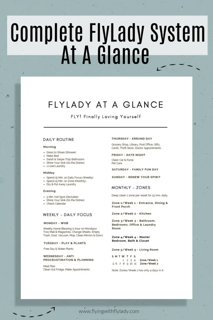 Daily Cleaning Routine Flylady Printable - Printable Templates Hub