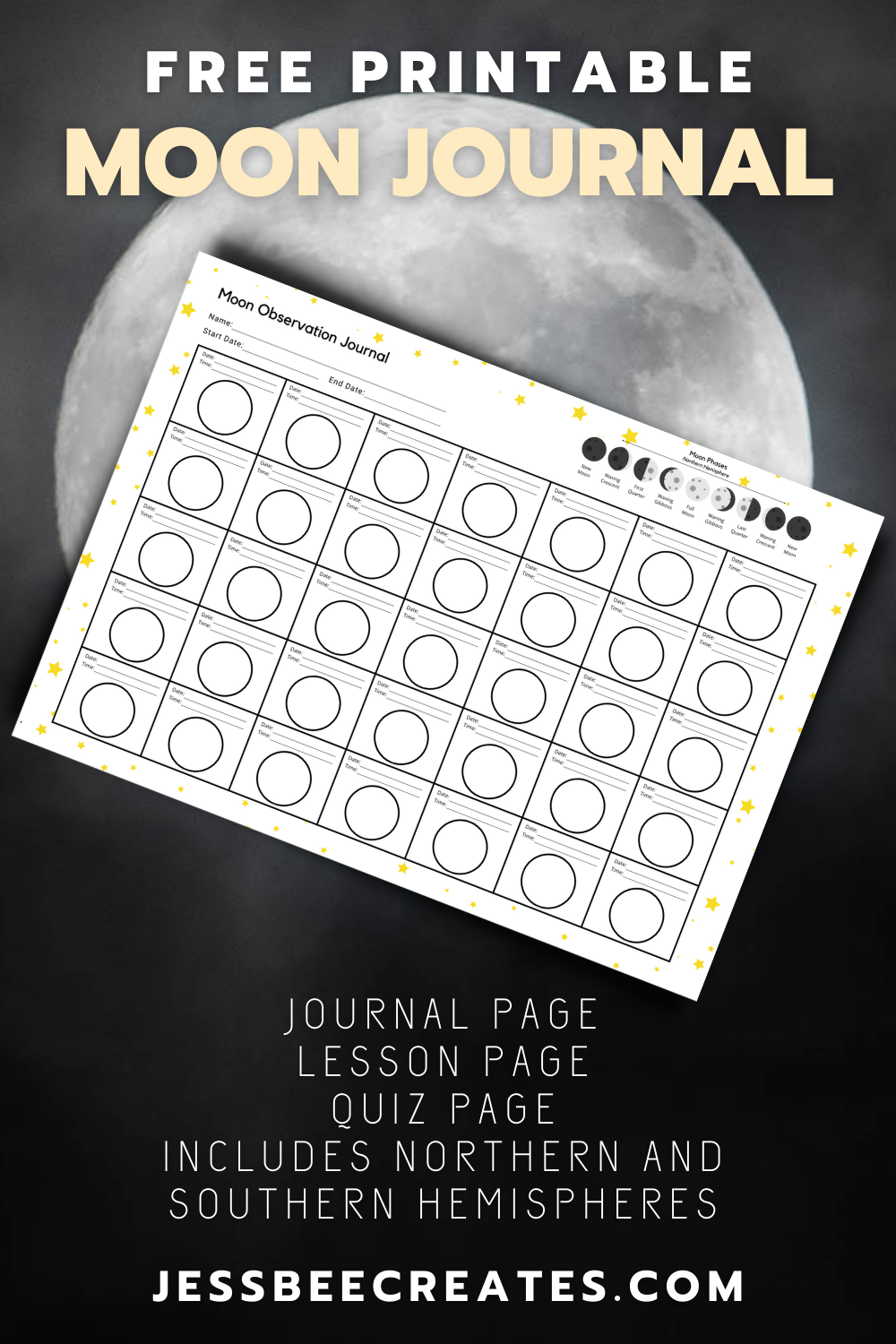 Moon Phase Observation Log Printable - Printable Templates Hub