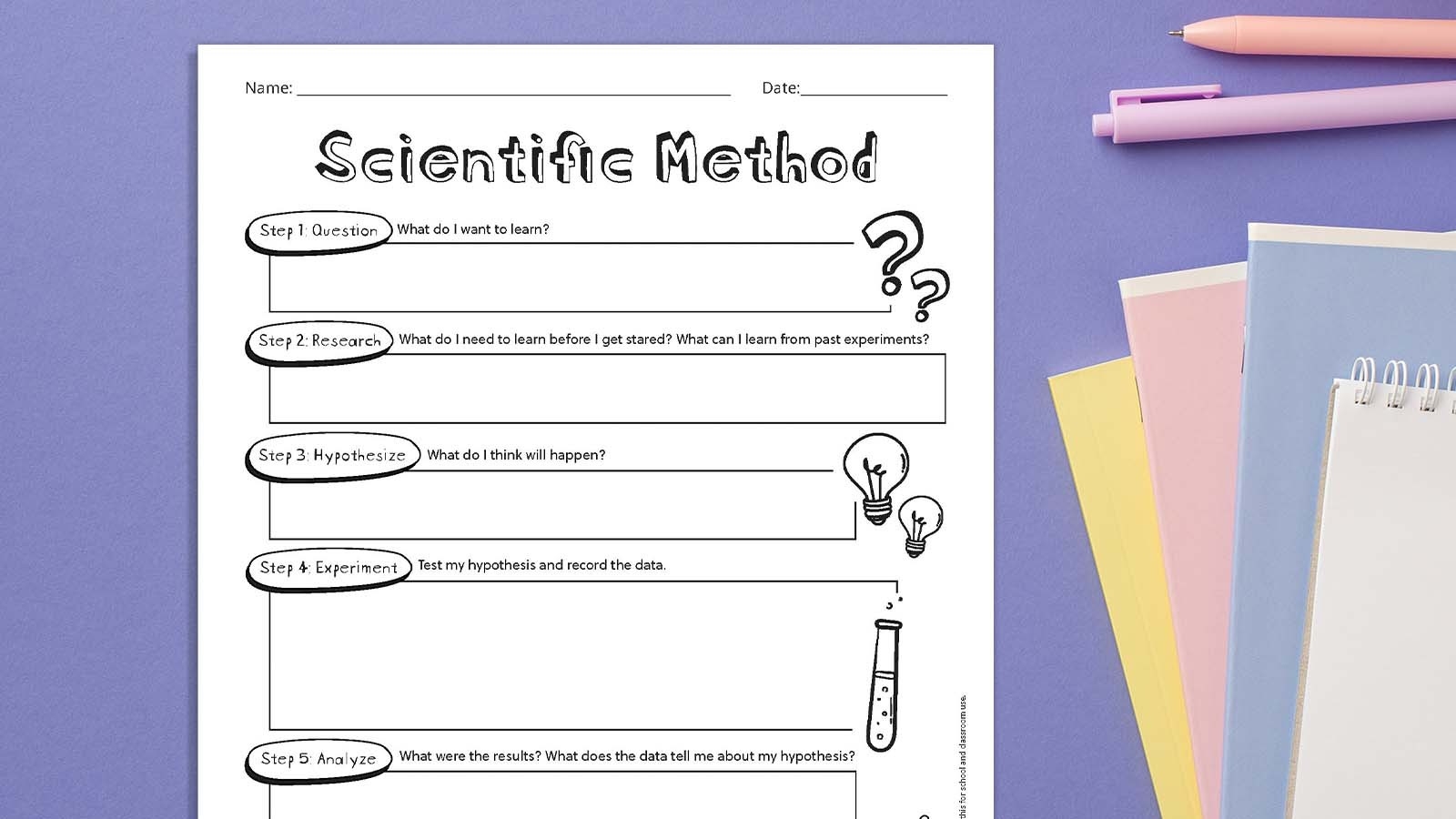 Scientific Method Steps Worksheet Printable - Printable Templates Hub