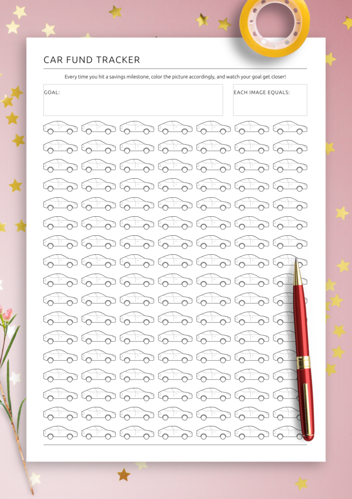 Car Fund Tracker Printable - Printable Templates Hub