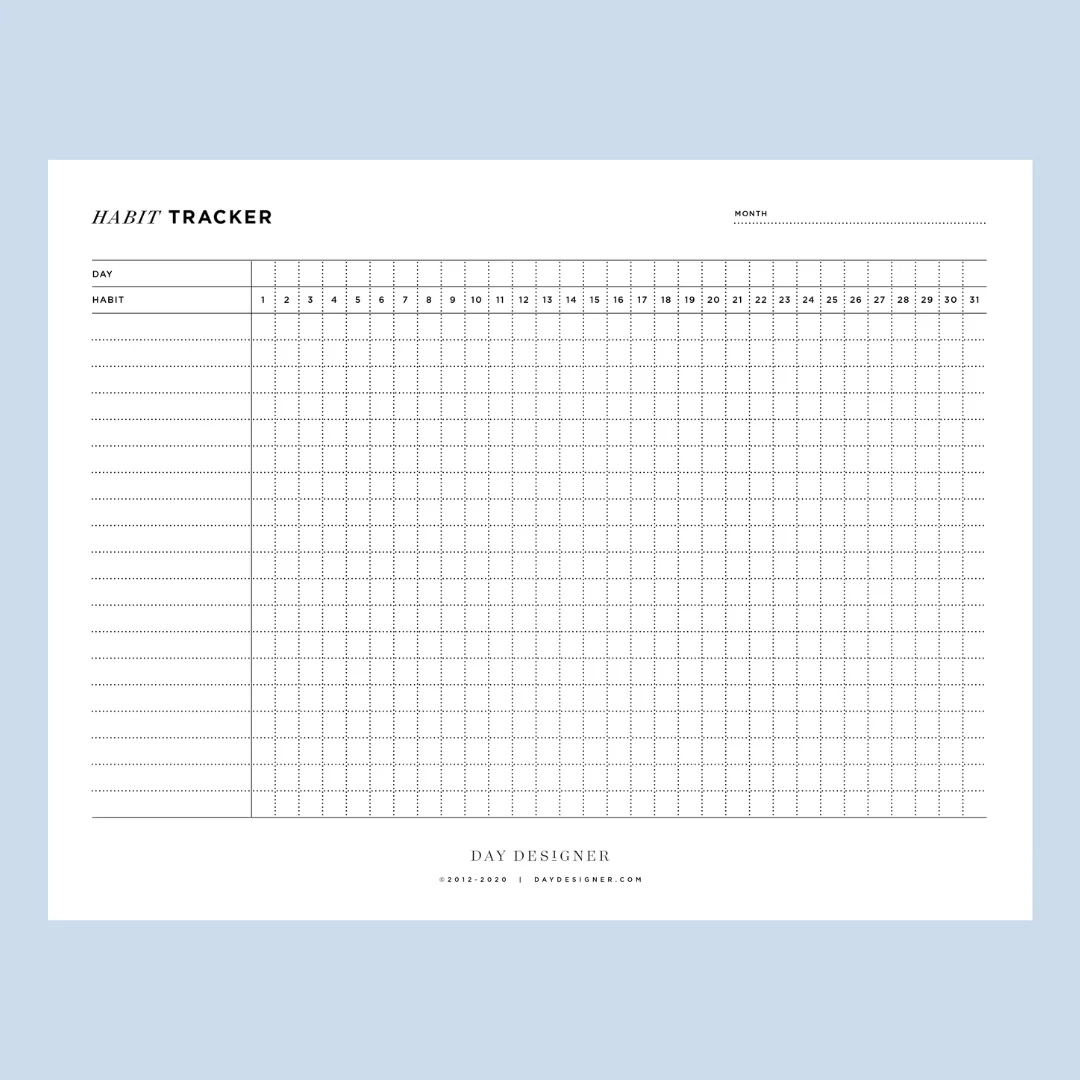 Habit Tracker Template Printable - Printable Templates Hub