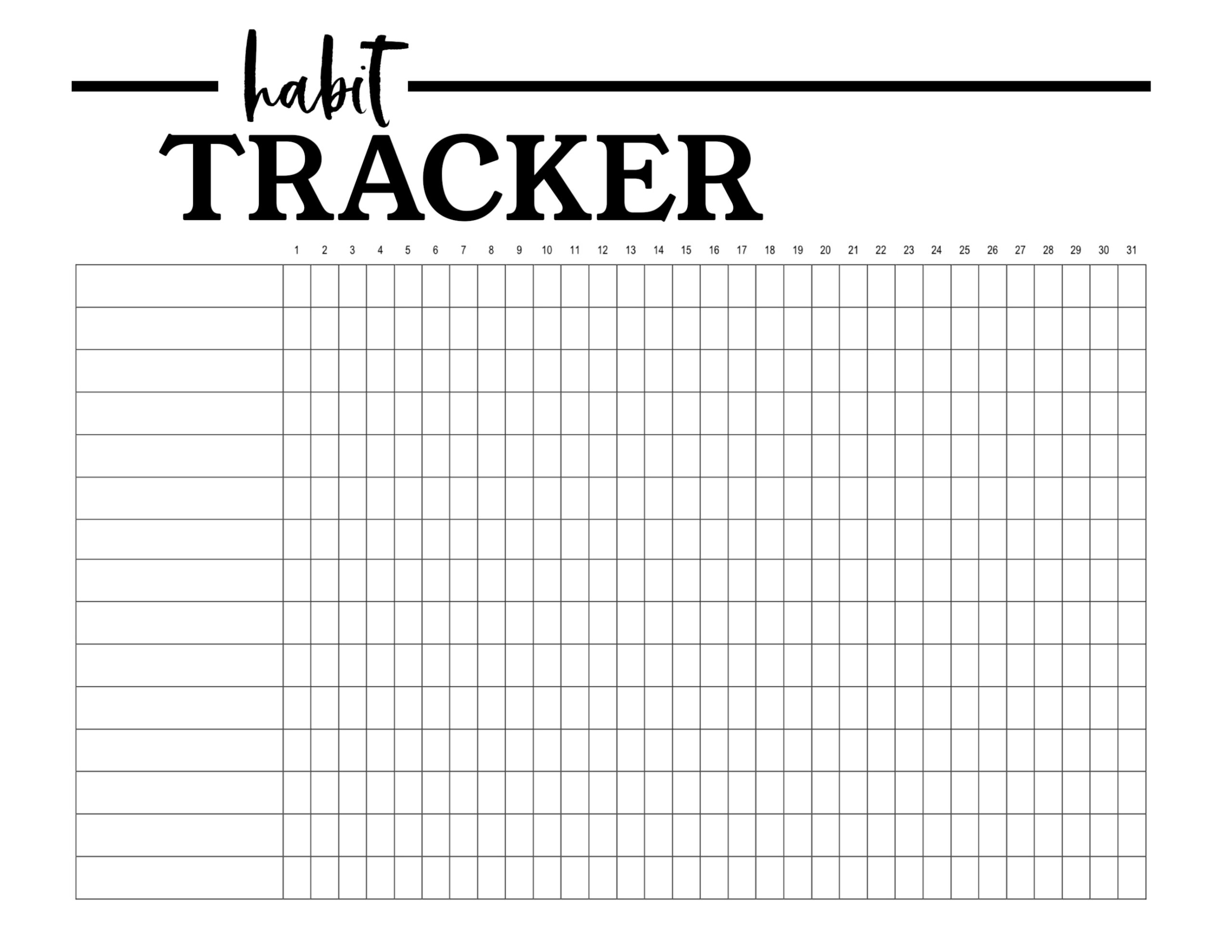 Habit Tracker Template Printable - Printable Templates Hub