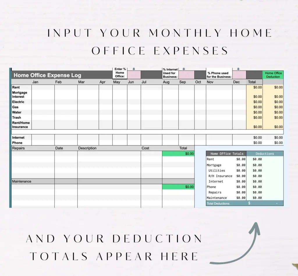 Home Office Expense Log Printable - Printable Templates Hub