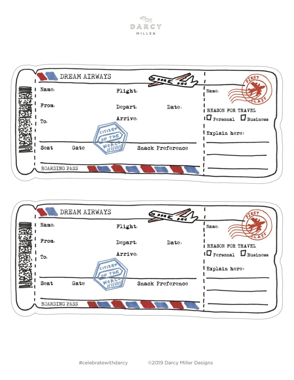 Free Printable Boarding Pass Template - Printable Templates Hub