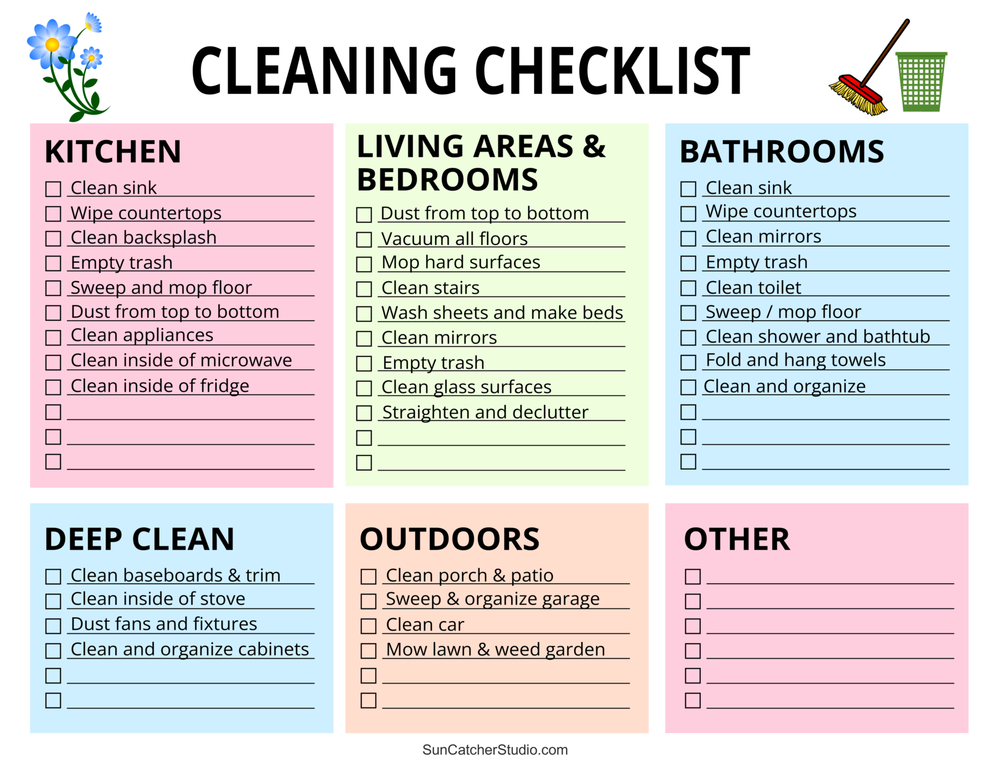 Cleaning Schedule Template Weekly Printable - Printable Templates Hub