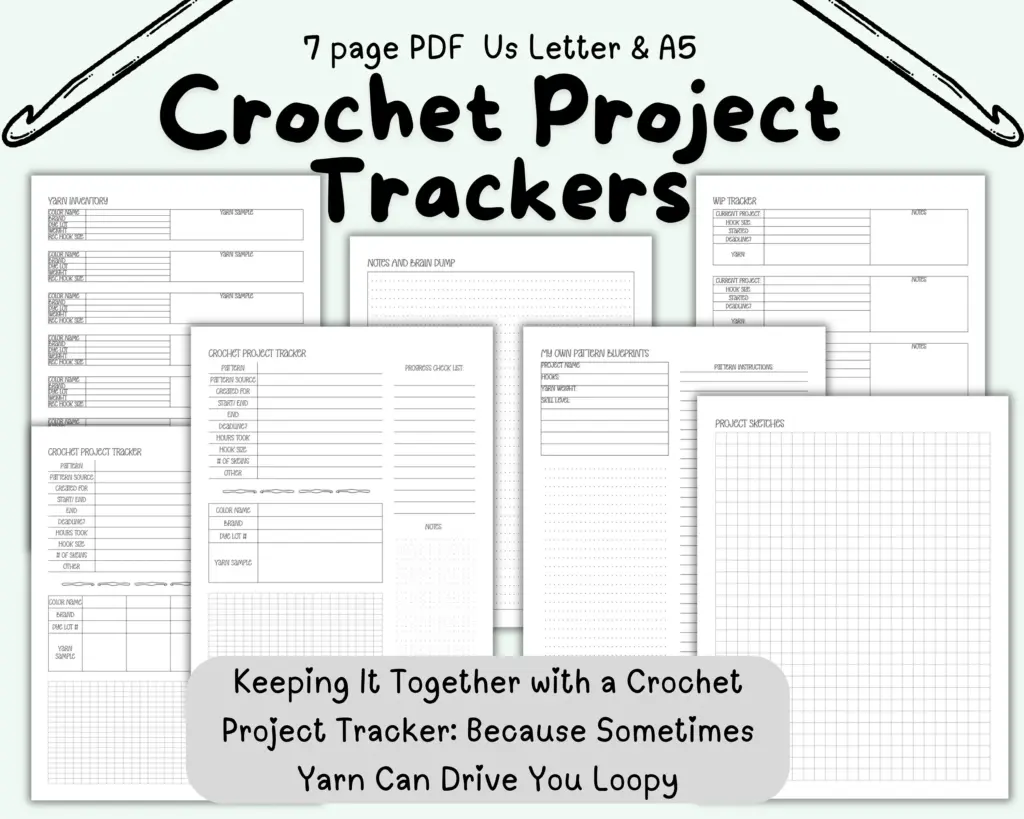 Crochet Project Tracker With Yarn Gauge Printable - Printable Templates Hub