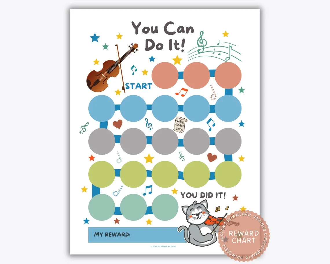 Violin Practice Chart For Kids Printable - Printable Templates Hub
