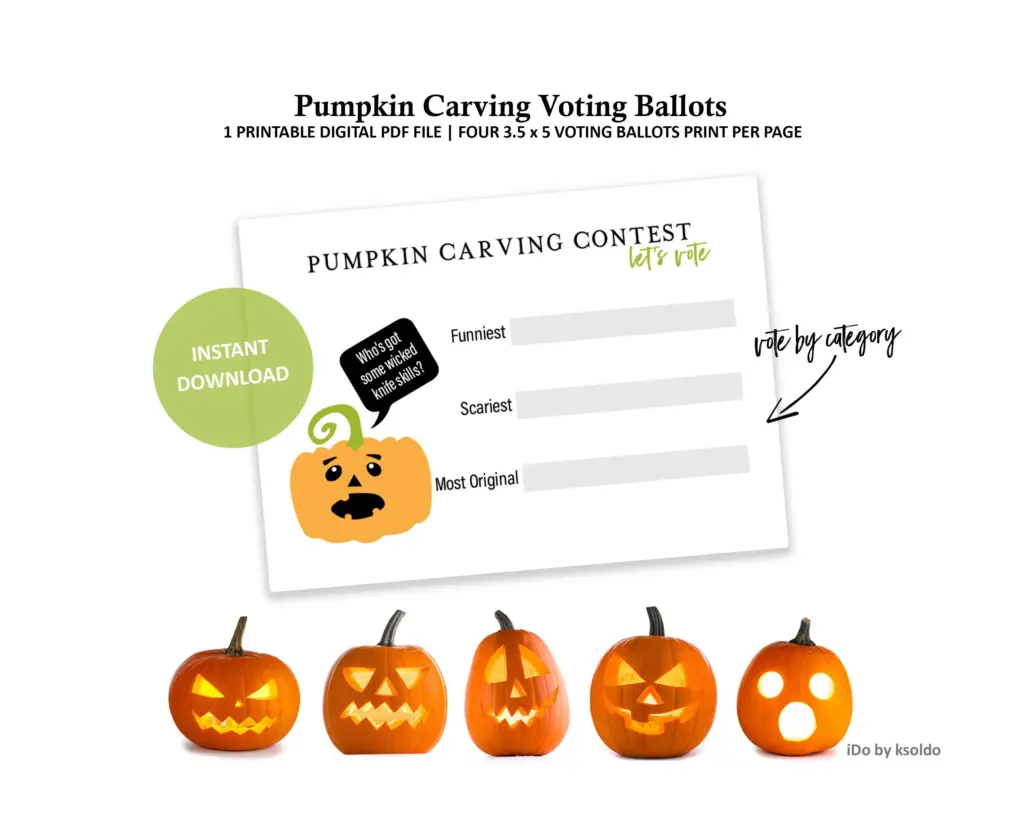Pumpkin Carving Contest Ballot Template Printable - Printable Templates Hub