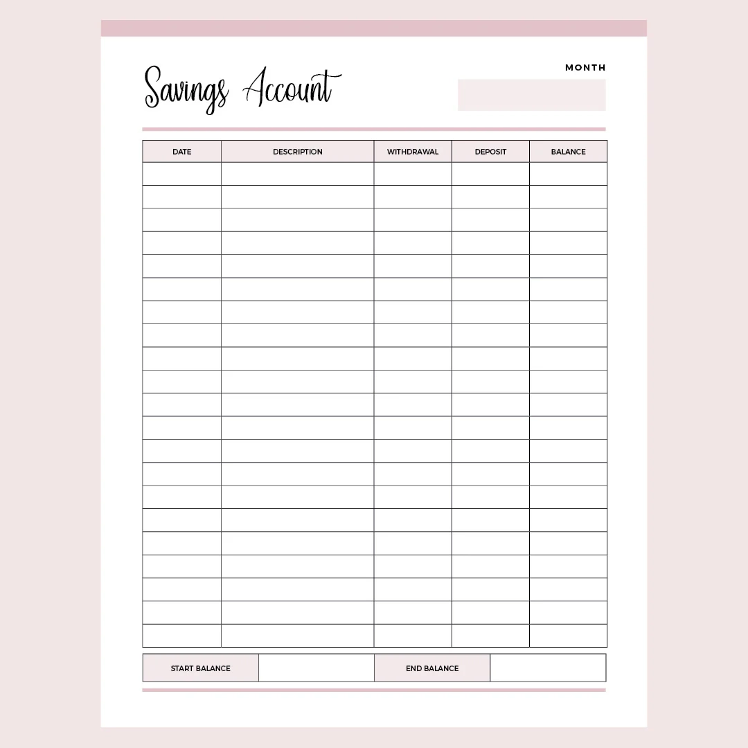 Savings Tracker Template Printable - Printable Templates Hub