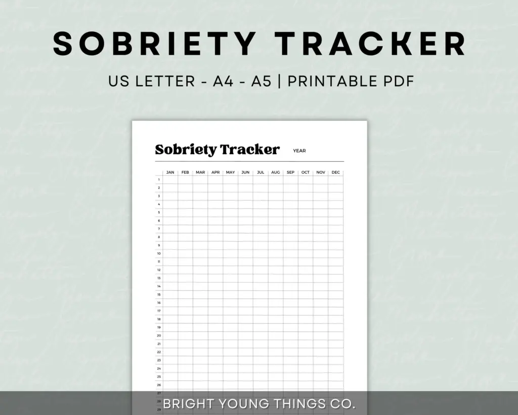 Sobriety Tracker Calendar Printable - Printable Templates Hub