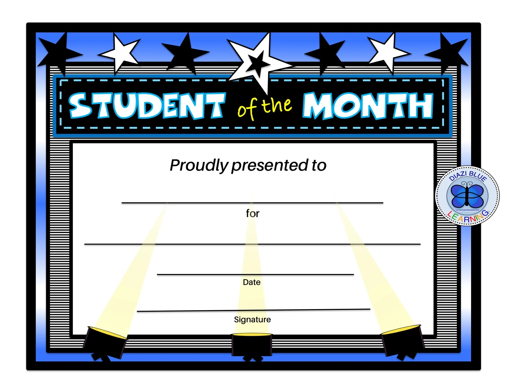 Free Printable Student Of The Month Certificate Templates - Printable ...